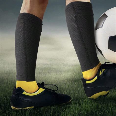 1 Pair Soccer Shin Guard Socks Breathable Soccer Shin Guard Sleeves