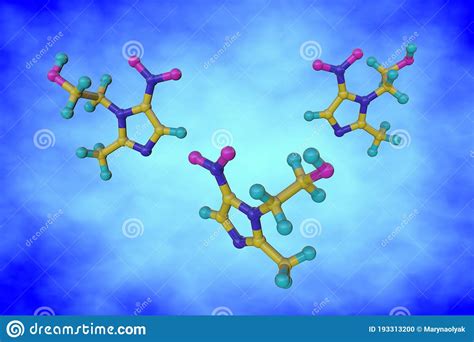 Molecular Structure Of Metronidazole An Antimicrobial Drug With High