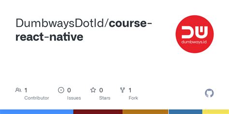 GitHub DumbwaysDotId Course React Native