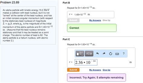 Solved Problem An Alpha Particle With Kinetic Energy Chegg
