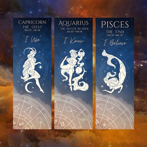 Printable Zodiac Sign Bookmarks Instant Download Zodiac Ts Book