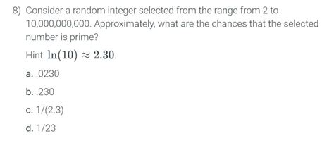 Solved 8 Consider A Random Integer Selected From The Range Chegg Com