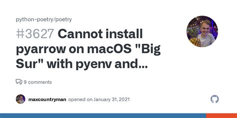 Cannot Install Pyarrow On Macos Big Sur With Pyenv And Python 39