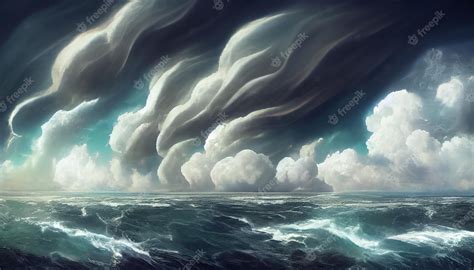 Premium Photo Epic Sea Background Storm In The Sea Digital