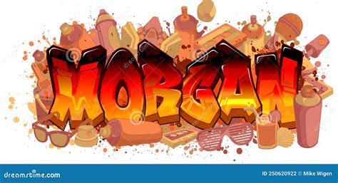 Graffiti Styled Urban Street Art Tagging Design Morgan Vector