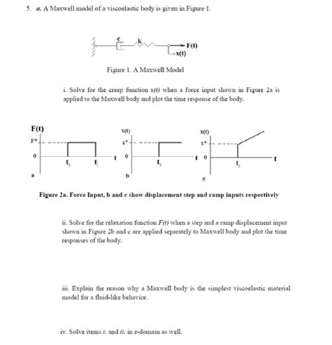 5 A A Maxwell Model Of A Viscoelastic Body Is Given