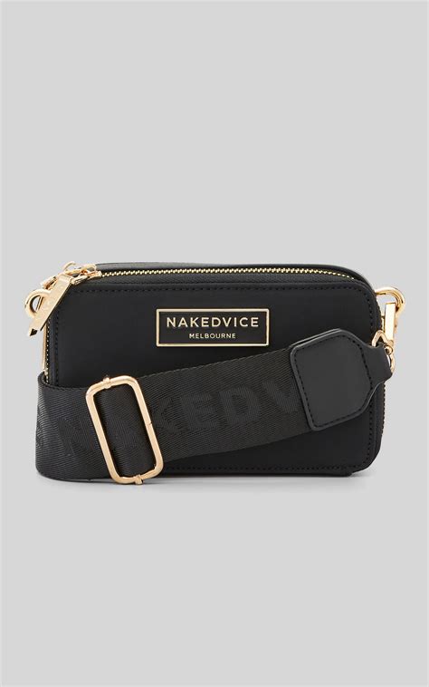 Nakedvice The Lexie Nylon Bag In Black Gold Showpo