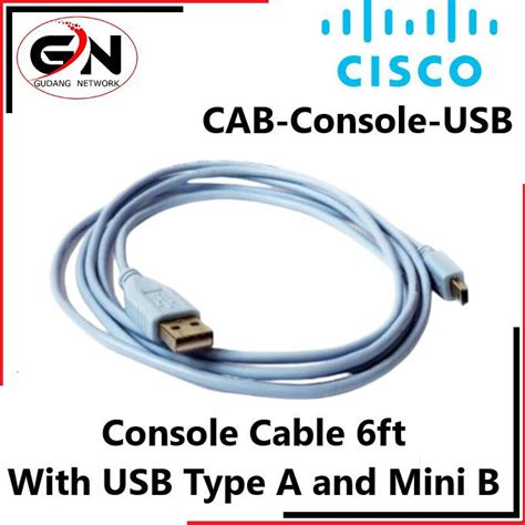 Jual Cisco Console Cable 6 Ft With Usb Type A And Mini B Cab Console Usb Shopee Indonesia