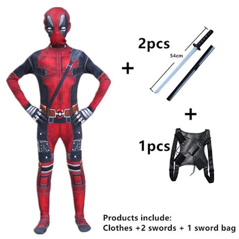 Deadpool Asu Supersankari Cosplay Asut Supersankari Lasten Bodysuit 3D