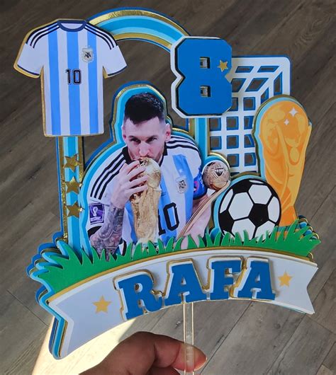 Soccer Cake Topper Messi Inspired Cake Topper Etsy