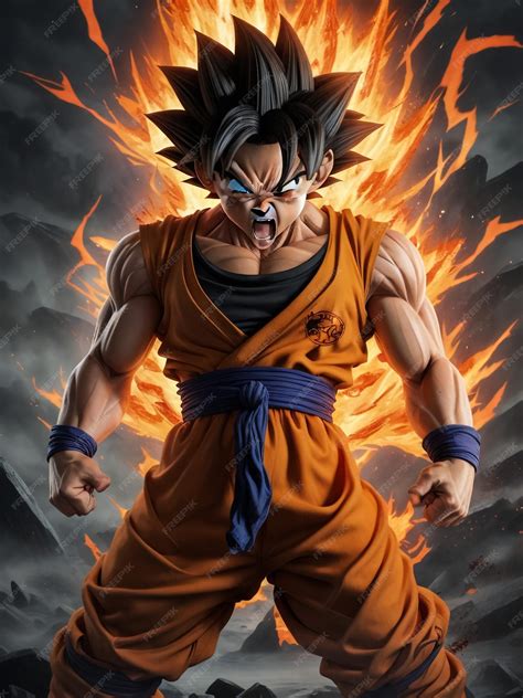 Premium Ai Image Cartoon Artistic Image Of Ultra Instinct Goku Fused
