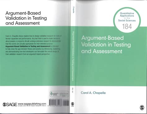 Carol A Chapelle Argument Based Validation In Testing And Assessment Sage Publications 2020