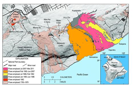 Map Showing The Extent Of Lava Flows Of The Ongoing Kīlauea East Rift