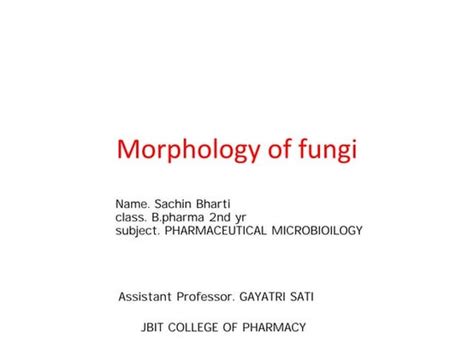 Introduction And Classification Of Fungi Pptx