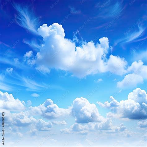 ภาพประกอบสตอก Nubes altas sobre cielo azul de fondo Fondo de nubes