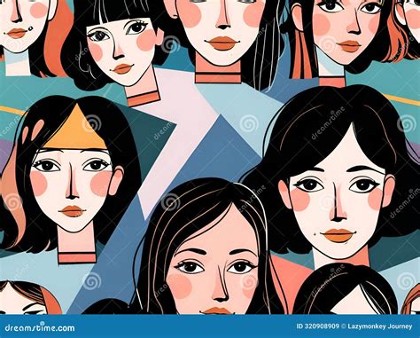 Abstract Minimal Modern Line Art Faces Geometrical Portraits