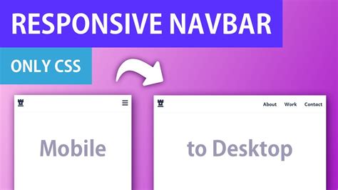 Responsive Navigation Bar Only CSS Mobile First Design YouTube