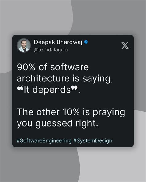 Deepak Bhardwaj On Linkedin Softwarearchitecture Techhumor Developerlife