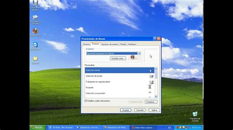 Como Cambiar El Cursor Del Mouse En Windows Xp Youtube