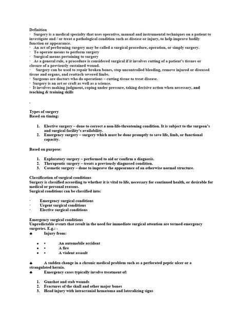 Elearning Surgery 1 Pdf Surgery Physical Therapy