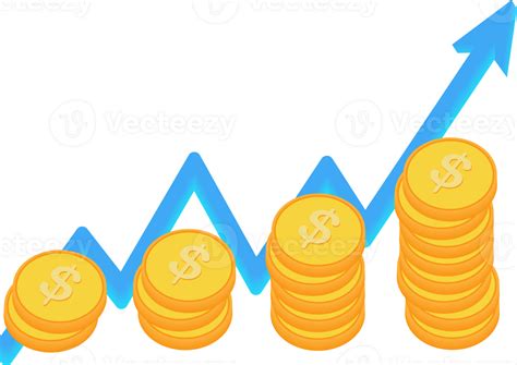 Business Arrow Chart Coin 3d Element 44267959 Png