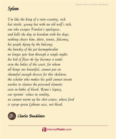 Spleen Poem By Charles Baudelaire
