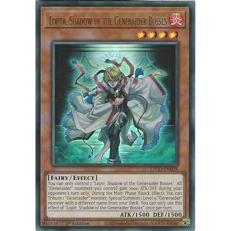Yu Gi Oh Trading Card Game Etco En028 Loptr Shadow Of The Generaider Bosses 1st Edition