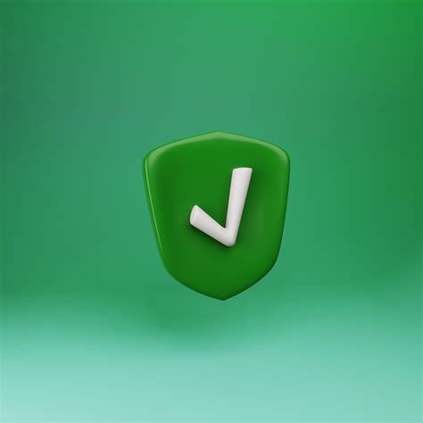 Premium Photo Shield Protected Icon With Check Simple 3d Illustration On Pastel Abstract