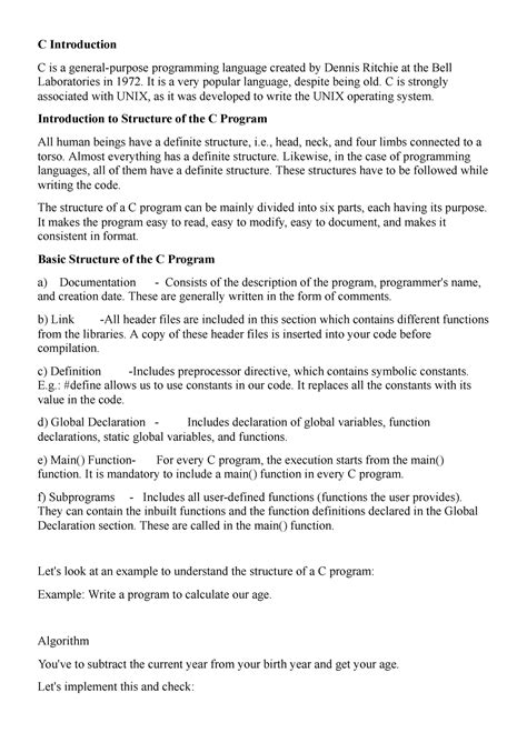 1st Intro And Stru C Introduction C Is A General Purpose Programming