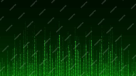 premium vector green matrix background falling numbers on screen