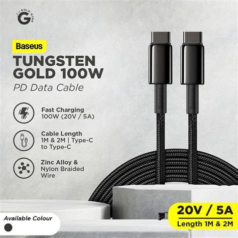 Jual Baseus Tungsten Gold Kabel Data Type C To Type C W Fast Charging Shopee Indonesia