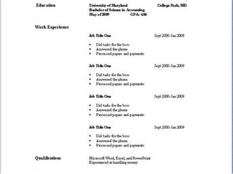 Basic Resume Samples Sample Of Simple Resume Sample Resumes