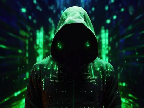 Cyber Security Hacker With Binary Background Premium Ai Generated Image