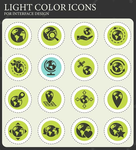 premium vector globes icon set