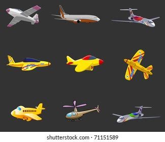 Different Types Airplanes Flying Dark Sky Stock Illustration 71151589