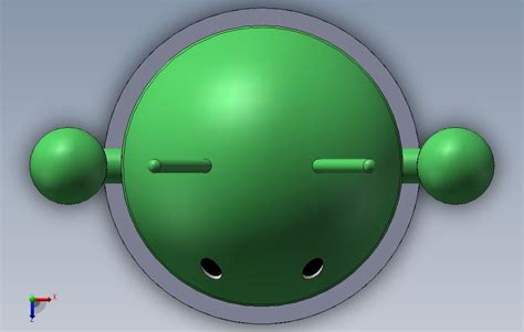 安卓机器人，刚接触cnc时画的，是准备加工中心铣削出来的 solidworks 2013 模型图纸免费下载 懒石网