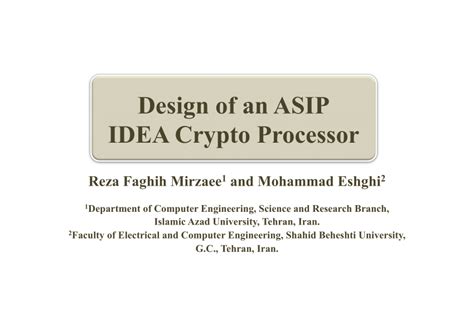 pdf design of an asip idea crypto processor