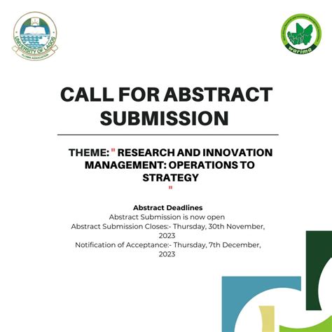 Call For Abstracts Submission West African Research And Innovation Management Association