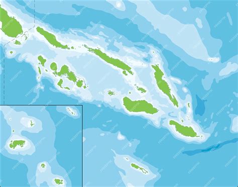 Carte Des îles Salomon Vecteur Premium