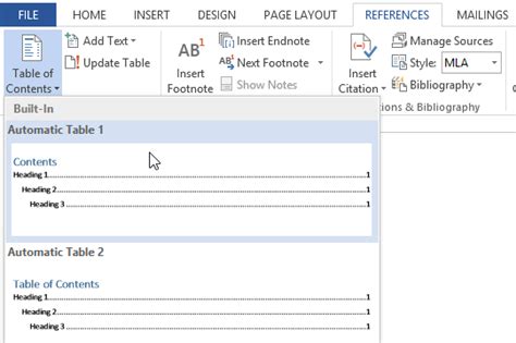 Insert Manual Table Of Contents Word 2016 Obedinenierasve