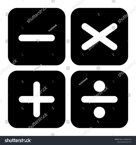 Plus Minus Multiply Devide Mathematics Symbol Stock Vector Royalty Free 2199002555 Shutterstock