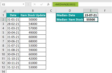 Median Excel Function Formula Examples How To Use