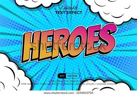 Heroes Text Effect Comic Style Editable Stock Vector Royalty Free 2296810705 Shutterstock