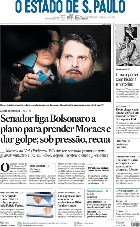 Capa Estadão Segunda 2 De Janeiro De 2023