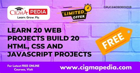 Learn 20 Web Projects Build 20 Html Css And Javascript Projects Free Udemy Course Cigma Pedia