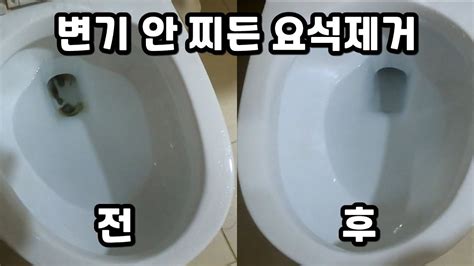 변기 안 찌든 요석제거 요석제거 변기청소 변기요석 Youtube