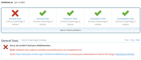 addon validation error · issue 1380 · mozilla addons · github