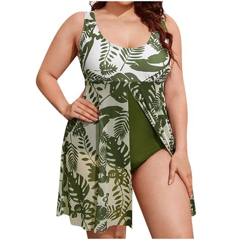 Odeerbi Plus Size One Piece Swim Dress Tulle Swimsuits For Women Modest