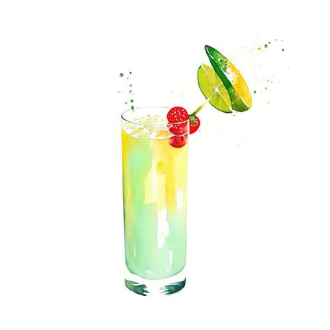 Premium Photo Classic Alcohol Cocktail Glasses Flat Illustration
