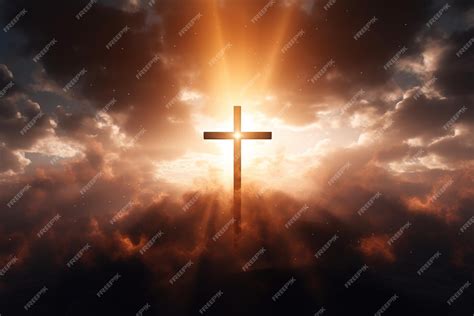 Premium Photo The Resurrected Jesus Christ Ascending To Heaven Above